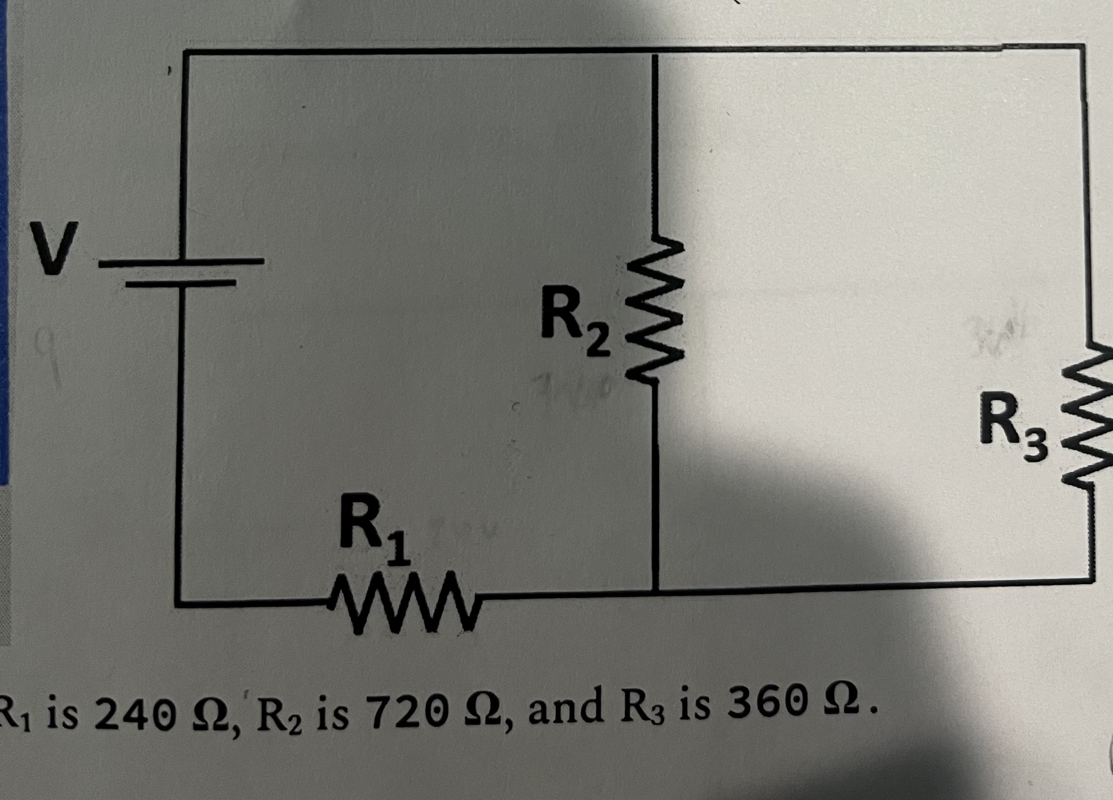 Solved R1 ﻿is 240Ω,R2 ﻿is 720Ω, ﻿and R3 ﻿is | Chegg.com