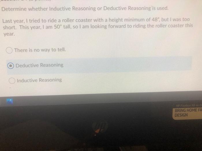 Solved Determine whether Inductive Reasoning or Deductive | Chegg.com