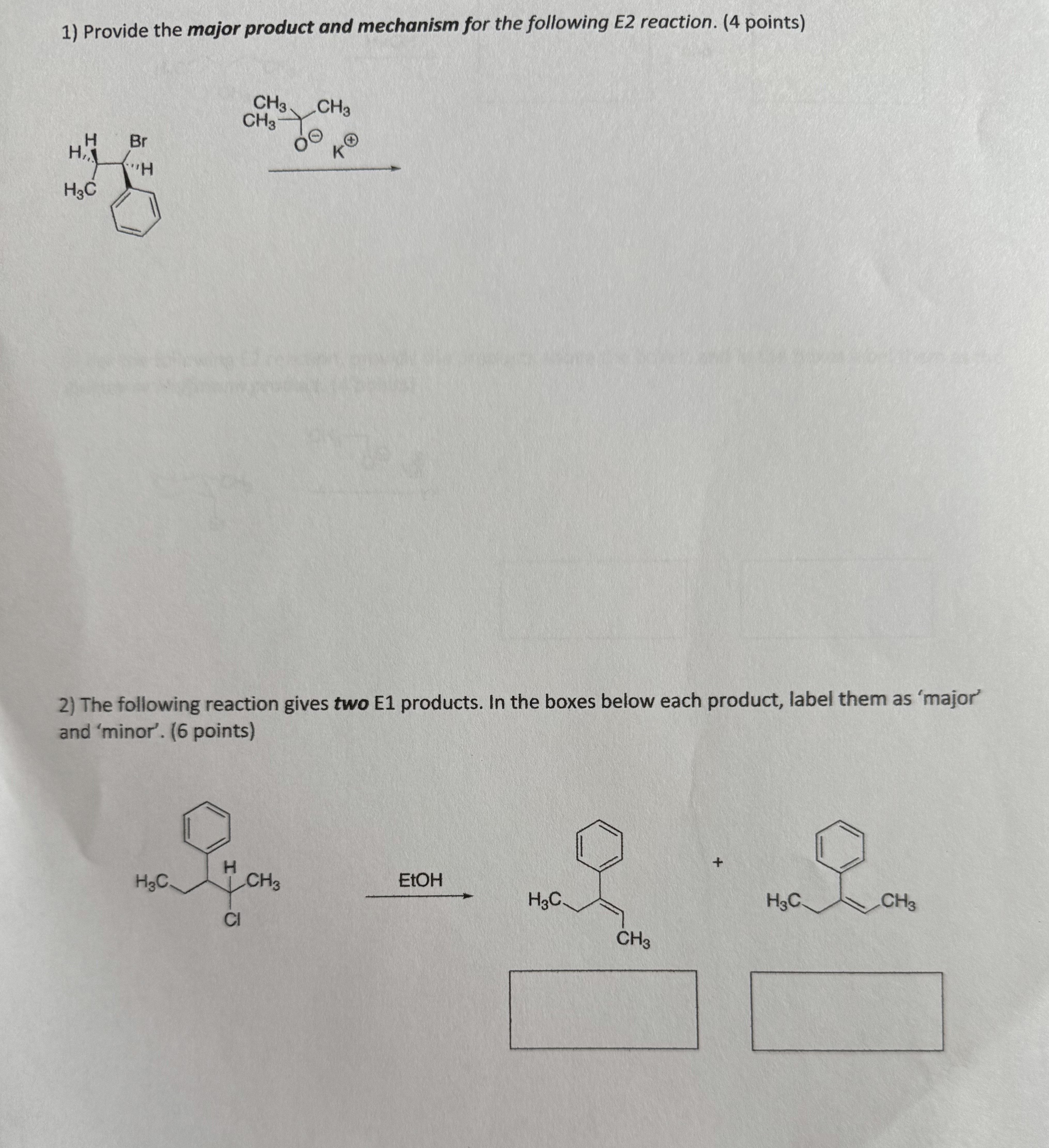 Solved 1) ﻿Provide the major product and mechanism for the | Chegg.com
