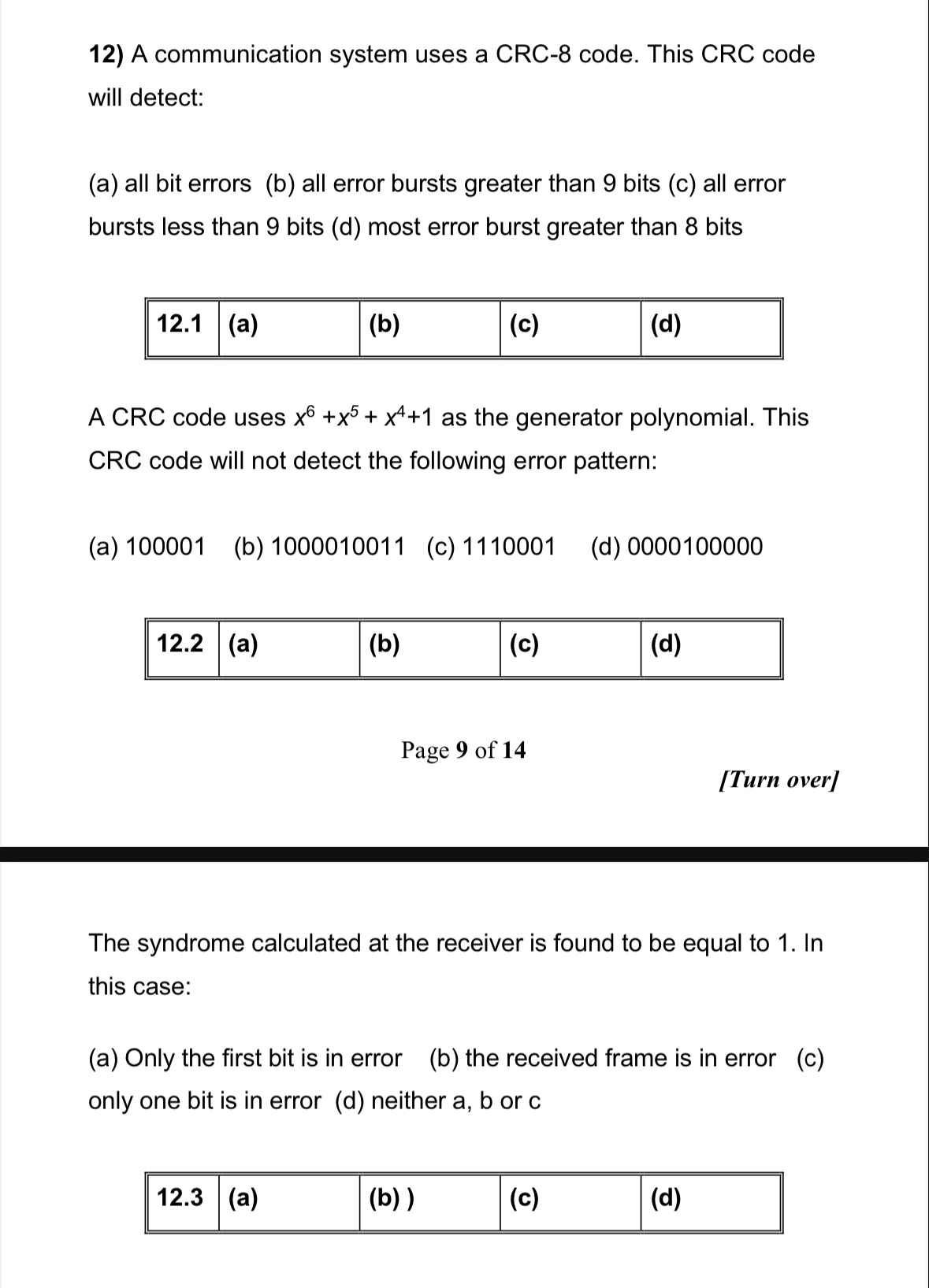 Solved A communication system uses a CRC-8 ﻿code. This CRC | Chegg.com