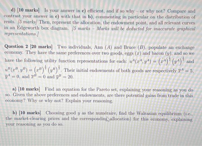 Solved Question 1 [40 marks] An employer (A) and an employee | Chegg.com