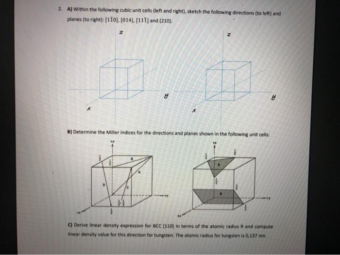 Solved within the following cubic unit cells (left and | Chegg.com