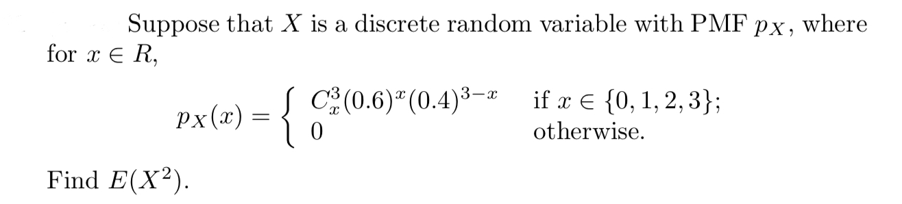 Solved Suppose that x ﻿is a discrete random variable with | Chegg.com