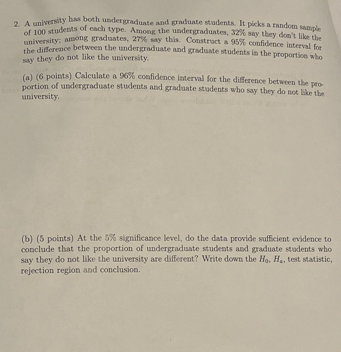 Solved (6 ﻿points) ﻿A university's administrator proposes to | Chegg.com