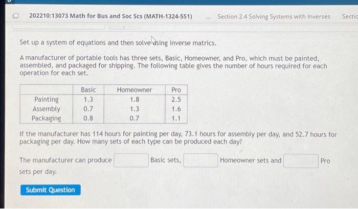 Solved 202210:13073 Math for Bus and Soc Scs (MATH-1324-551) | Chegg.com
