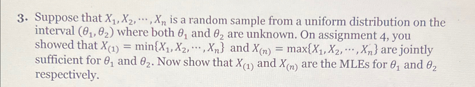 Suppose that x1,x2,cdots,xn is a random sample from | Chegg.com Suppose that x1,x2,cdots,xn is a random sample from | Chegg.com