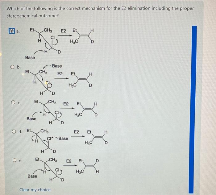 Solved Which of the following is the correct mechanism for | Chegg.com