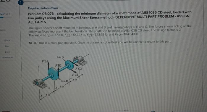 Solved Required informetion Problem 05.076 - calculating the | Chegg.com