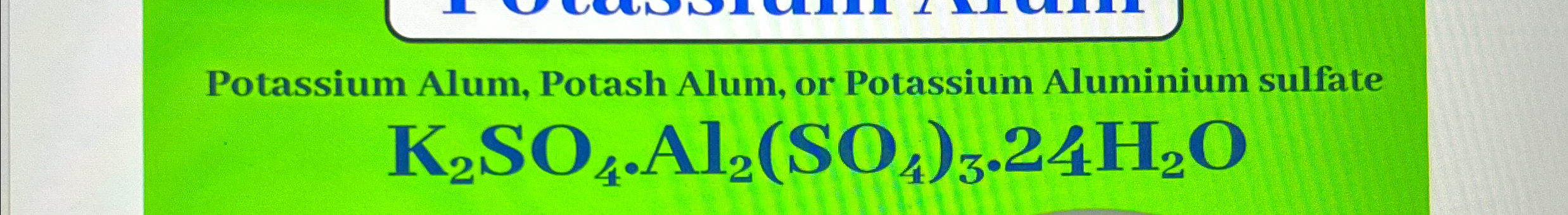 Solved Potassium Alum, Potash Alum, or Potassium Aluminium | Chegg.com Solved Potassium Alum, Potash Alum, or Potassium Aluminium | Chegg.com