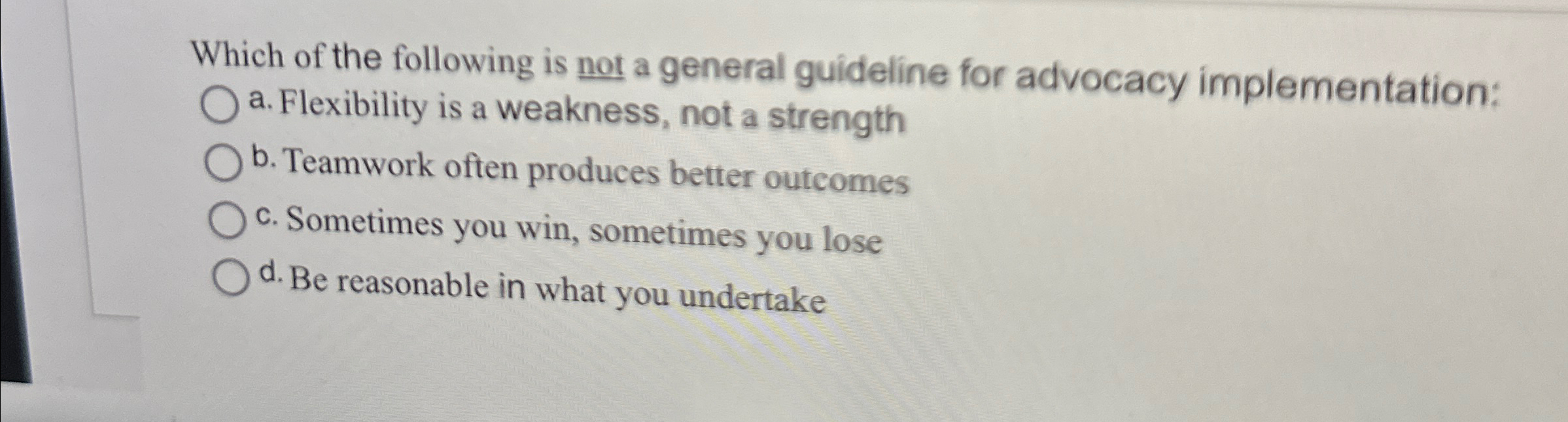 Solved Which of the following is not a general guideline for | Chegg.com