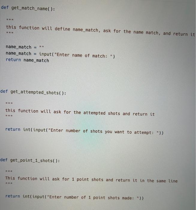 Solved POINT_1_SHOTS = 1 POINT_2_SHOTS =2 def main( ): | Chegg.com