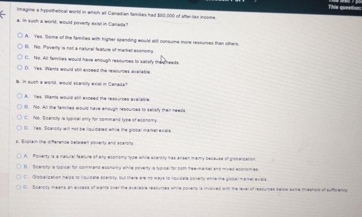 Solved Imagine a hypothetical world in which all Canadian | Chegg.com