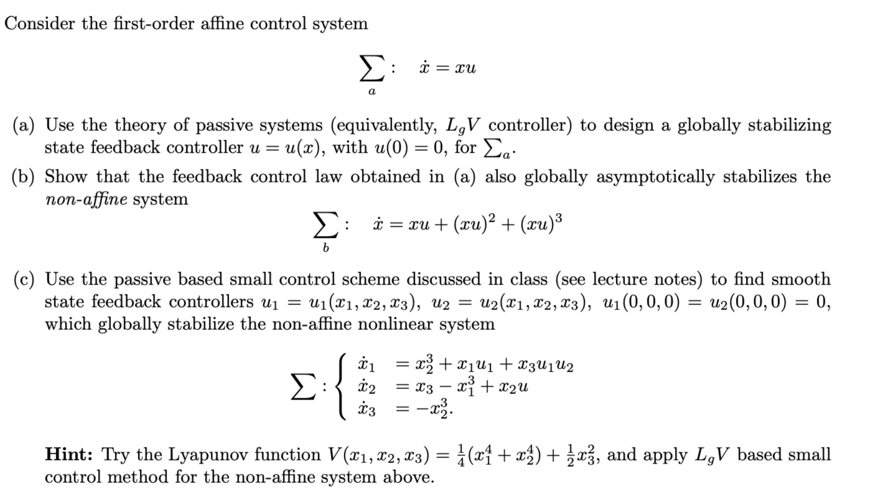 Solved Consider the first-order affine control | Chegg.com