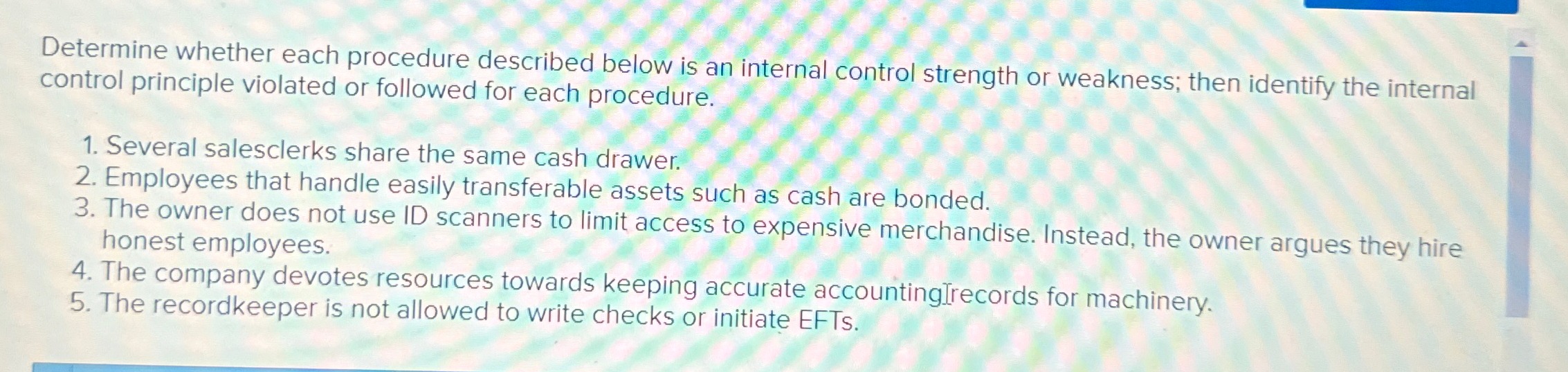 Solved Determine whether each procedure described below is | Chegg.com