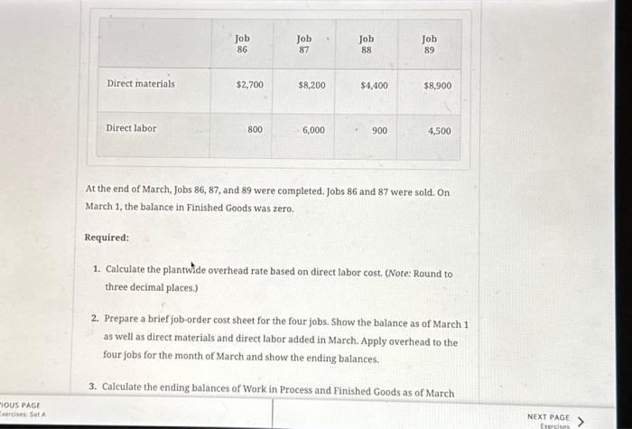 Solved Brief Exercise 4-34 Prepare Job-order Cost Sheets, | Chegg.com