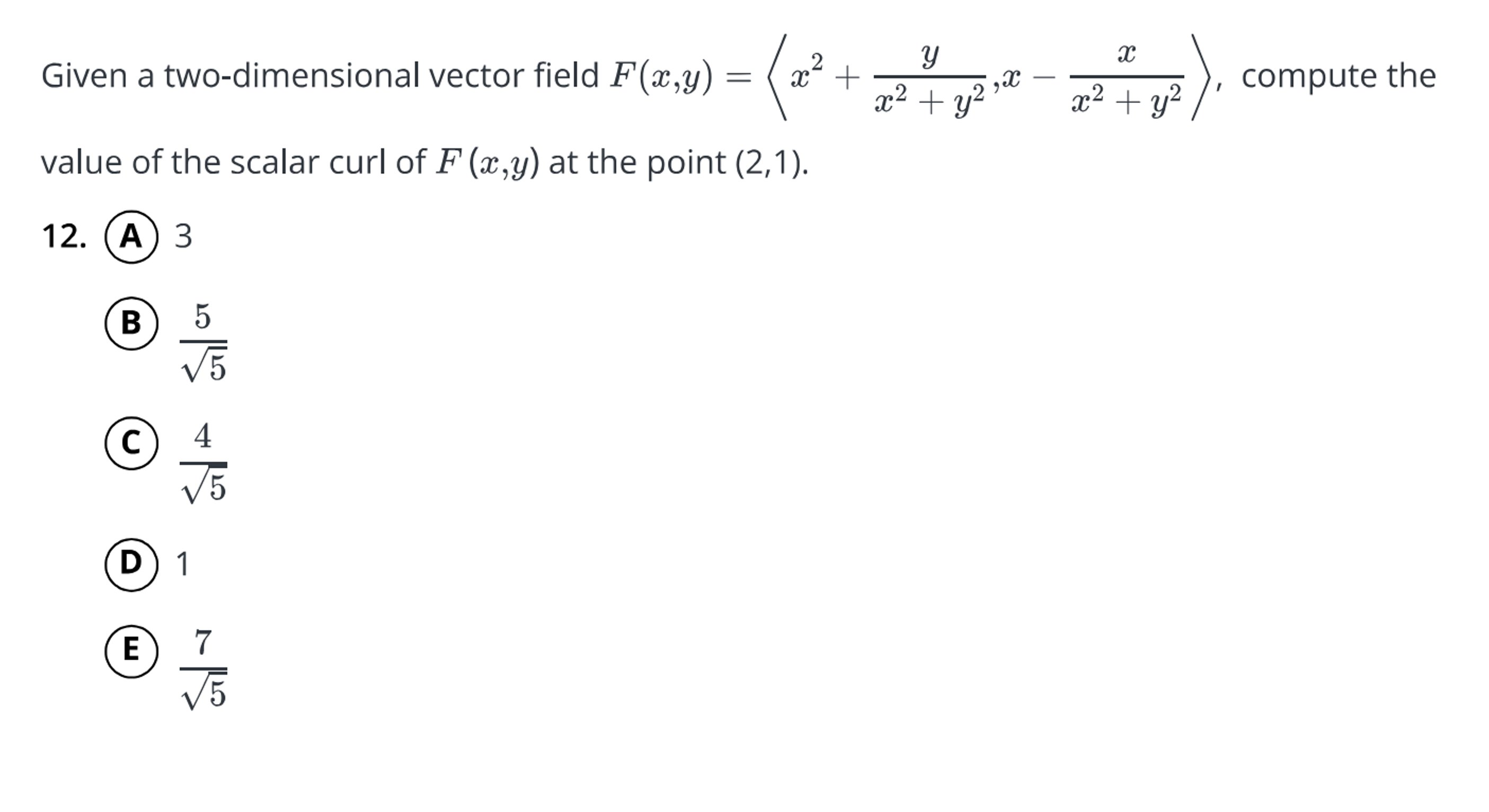 Solved Given a two-dimensional vector field | Chegg.com