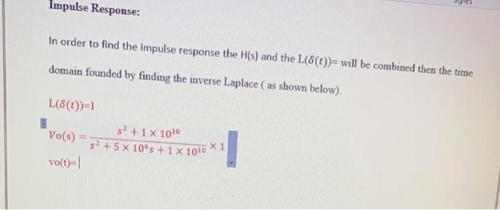 Solved Step Response: The step function in Laplace transform | Chegg.com