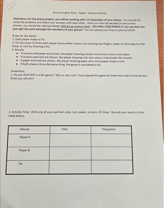 Directions: For this group project, you will be | Chegg.com