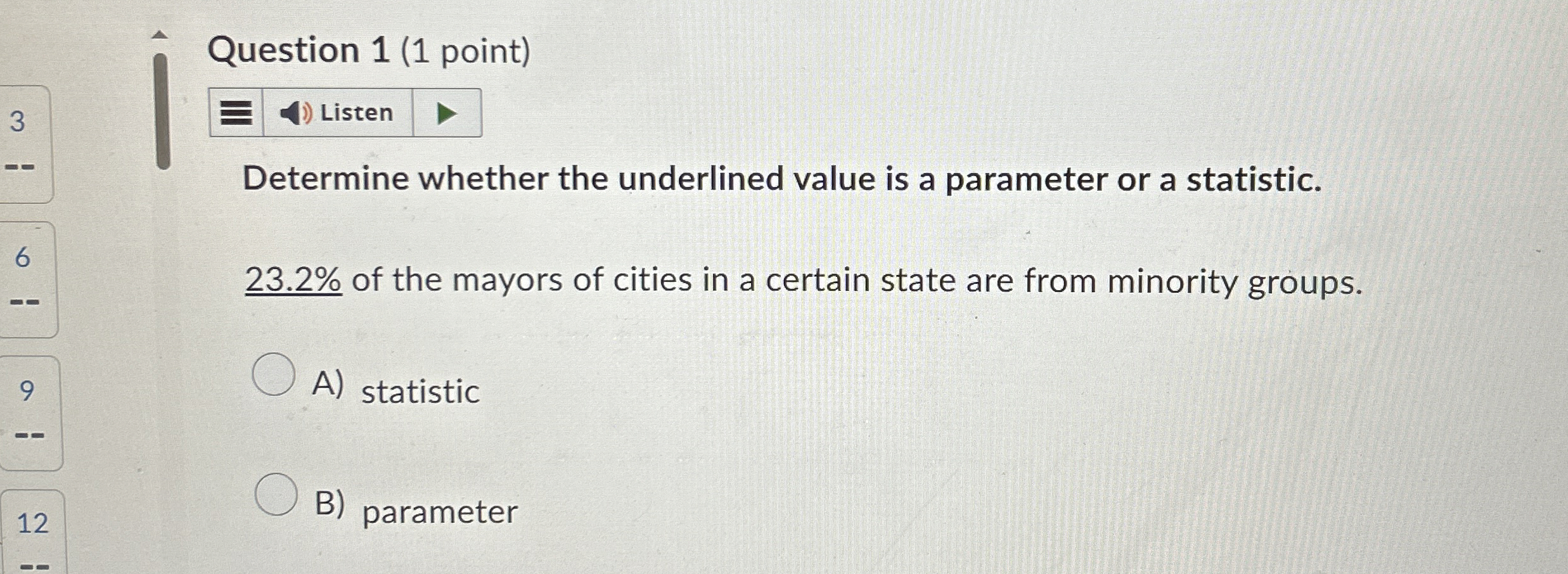 Solved Question 1 (1 ﻿point)Determine whether the underlined | Chegg.com