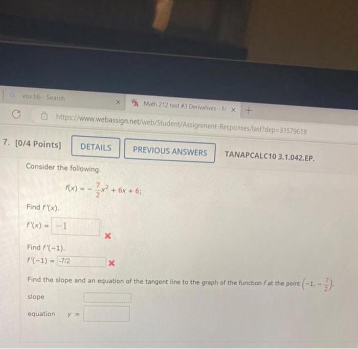 Solved Consider the following. f(x)=−27x2+6x+6 Find f′(x) | Chegg.com