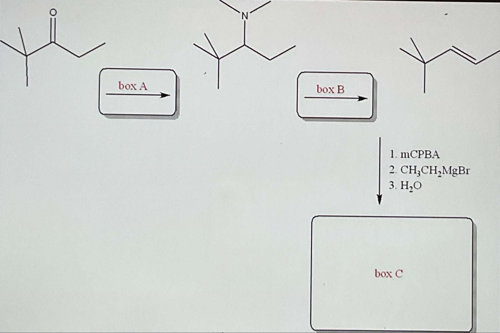 Solved For the given reaction sequence, complete the missing | Chegg.com