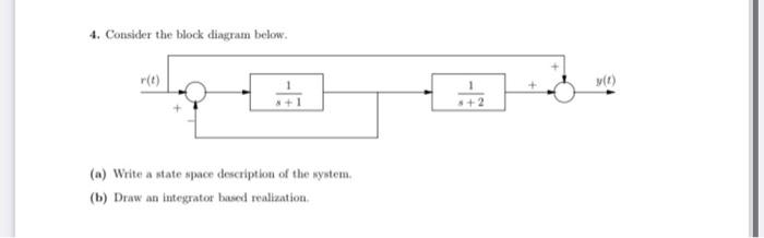 Solved 4. Consider the block diagram below. (a) Write a | Chegg.com