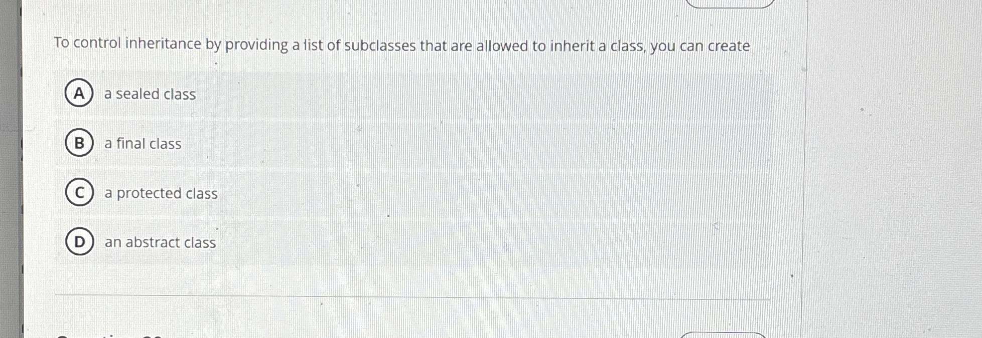 Solved To control inheritance by providing a list of | Chegg.com