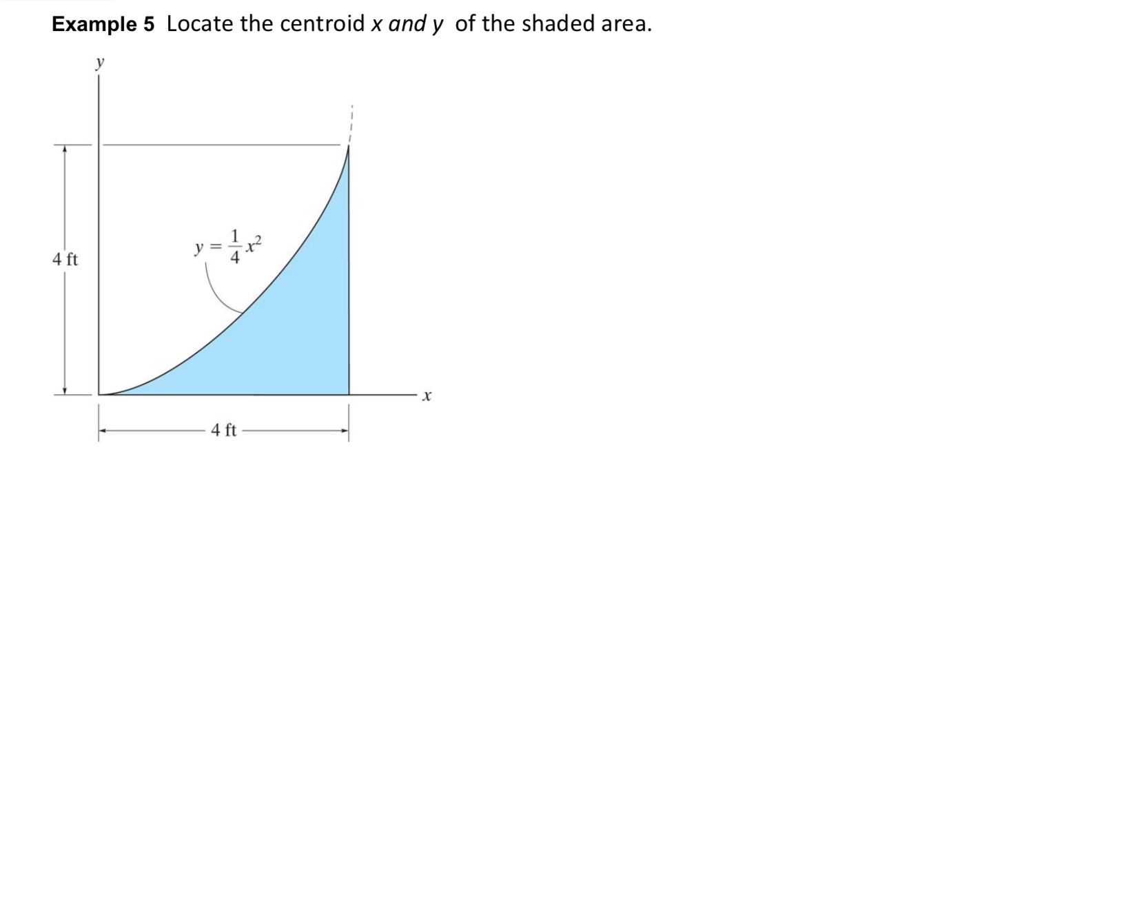 Solved Example 5 ﻿Locate the centroid x ﻿and y ﻿of the | Chegg.com