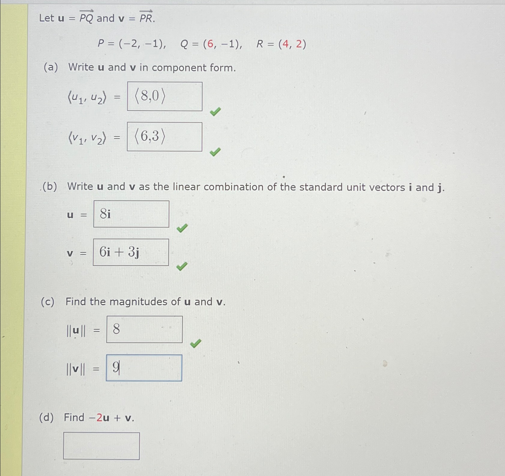 Solved Let u=vec(PQ) ﻿and | Chegg.com