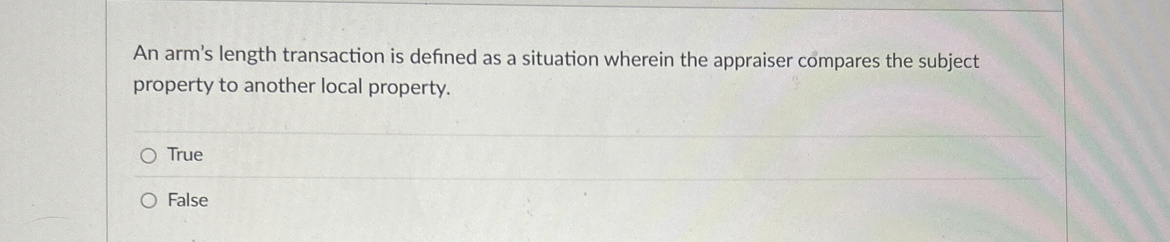 Solved An arm's length transaction is defined as a situation | Chegg.com