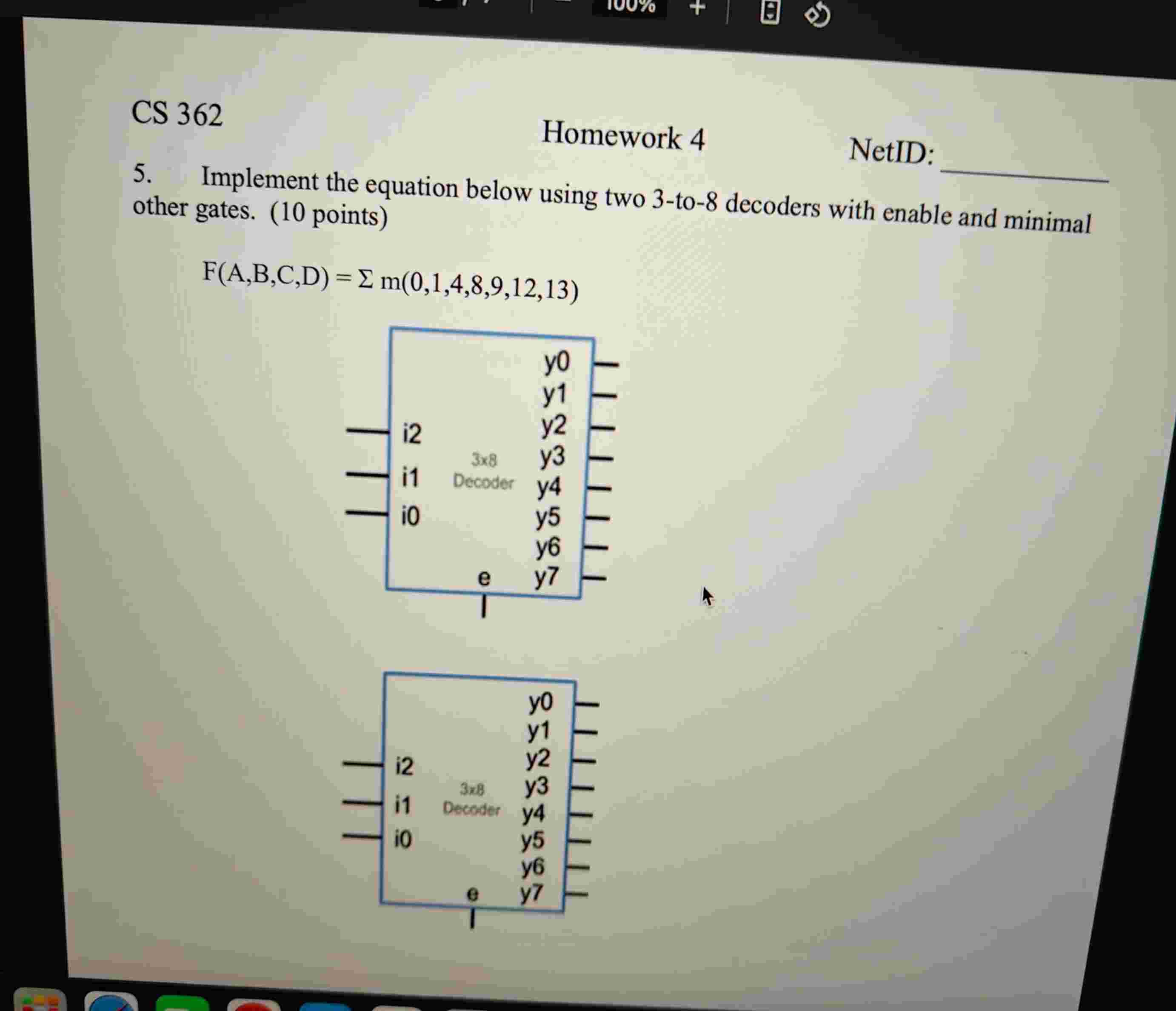Solved Implement the equation below using two 3-to-8 | Chegg.com