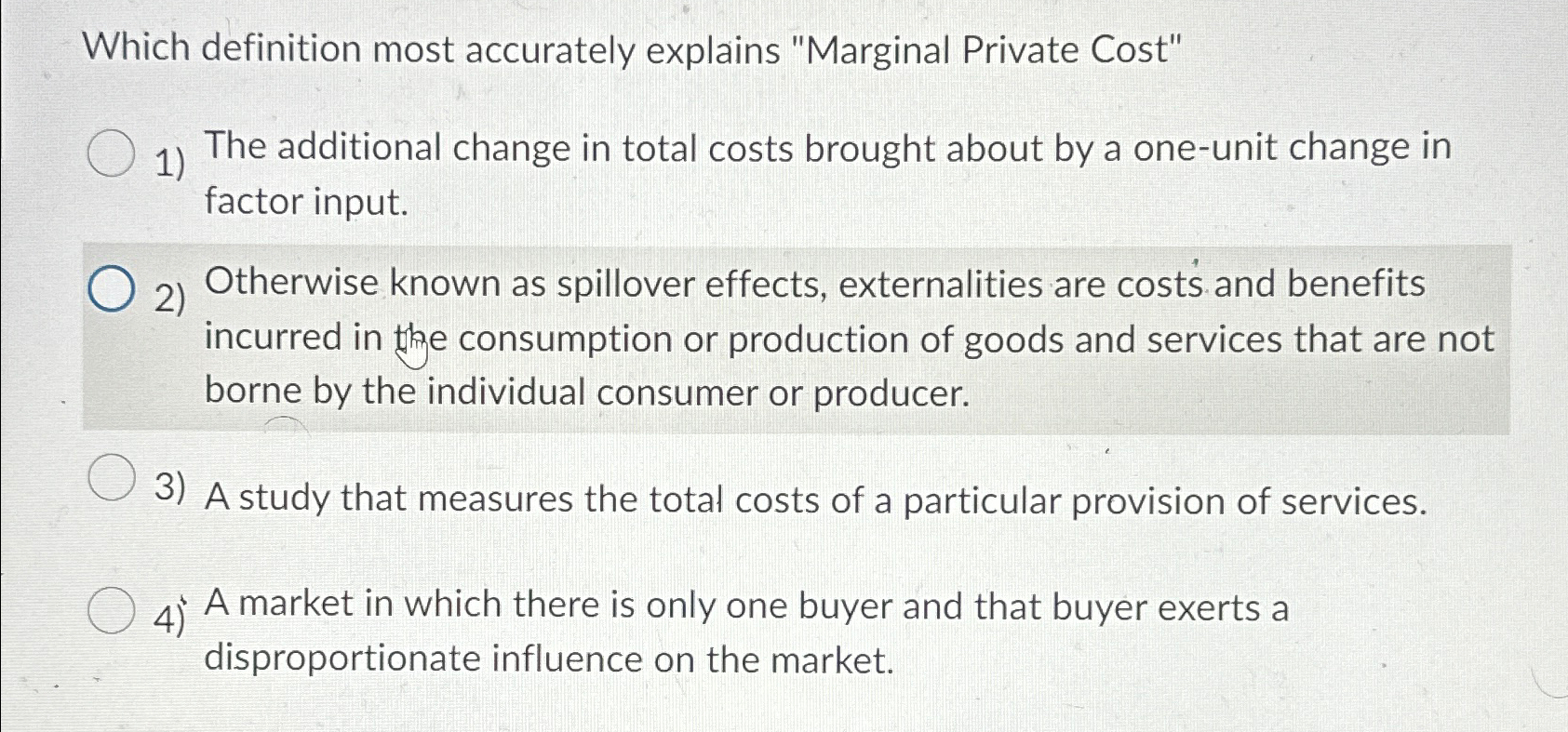 Solved Which definition most accurately explains "Marginal | Chegg.com