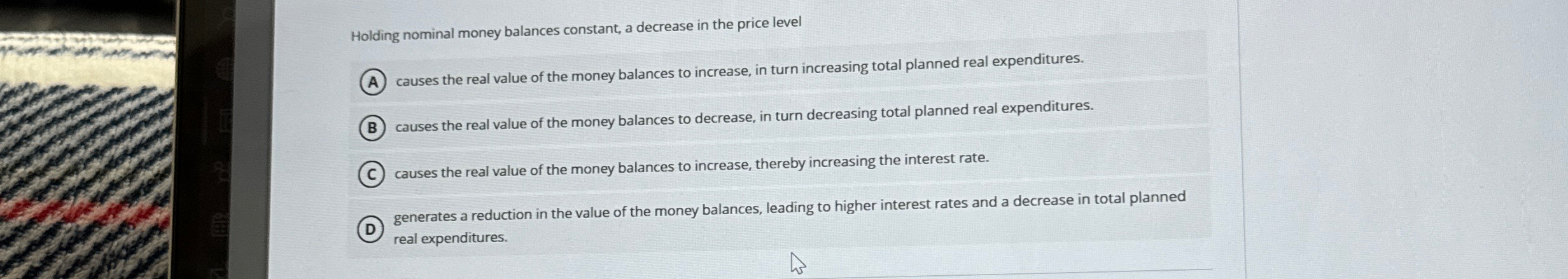 Solved Holding nominal money balances constant, a decrease | Chegg.com