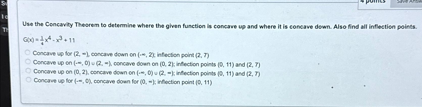 Solved Use the Concavity Theorem to determine where the | Chegg.com