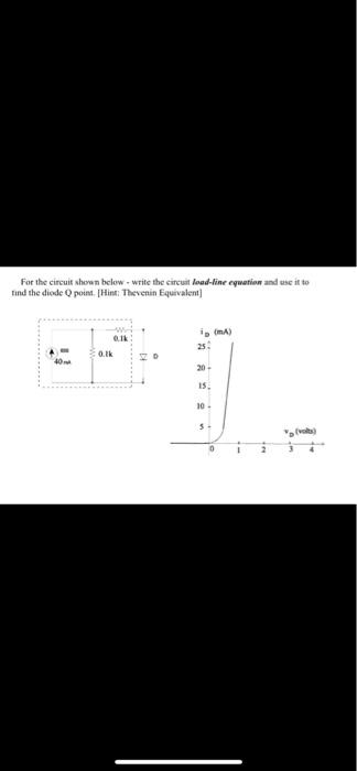 Solved For the circuit shown below. write the circuit | Chegg.com