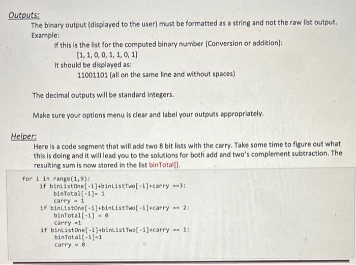 Solved Objective: Use basic Python statements to create a | Chegg.com