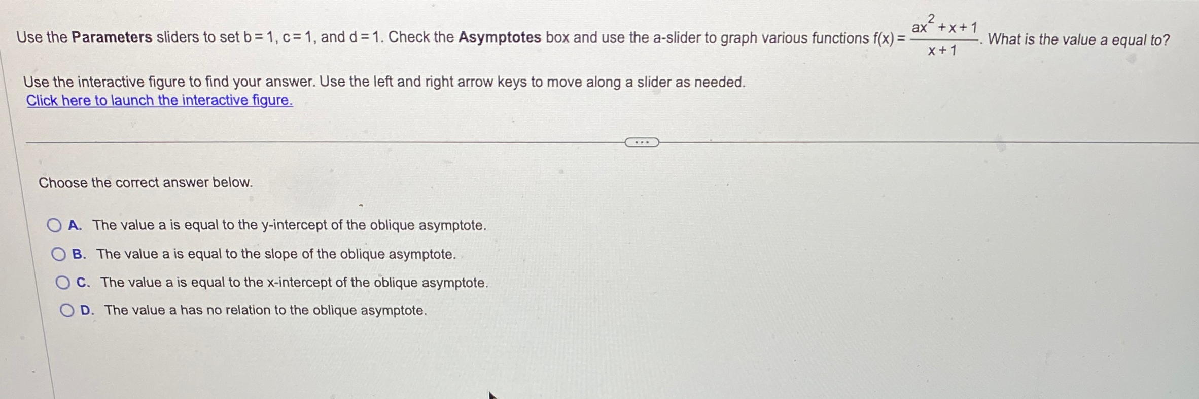 Solved Use the Parameters sliders to set b=1,c=1, ﻿and d=1. | Chegg.com
