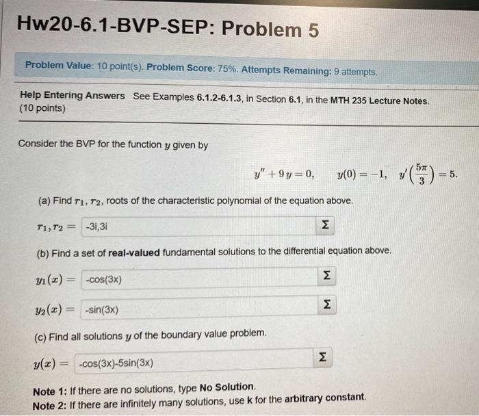 Solved Consider the BVP for the function y given by | Chegg.com