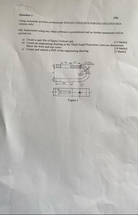 Question 2[30]Using Autodesk inventor professional | Chegg.com