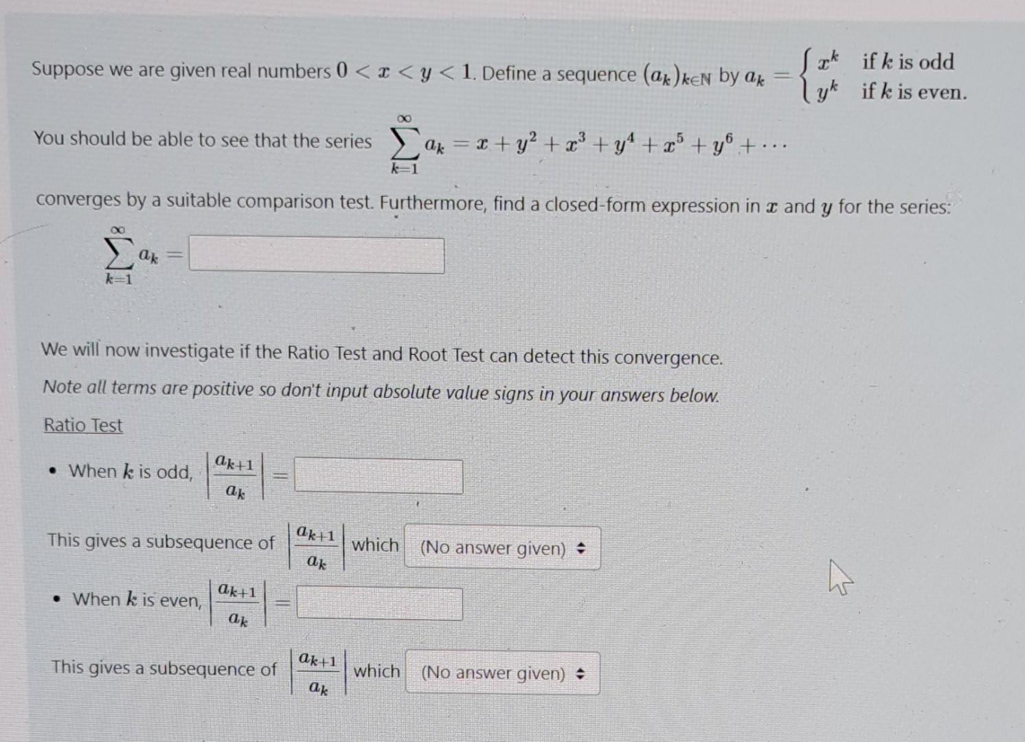 Solved Suppose we are given real numbers 02 for infinitely | Chegg.com