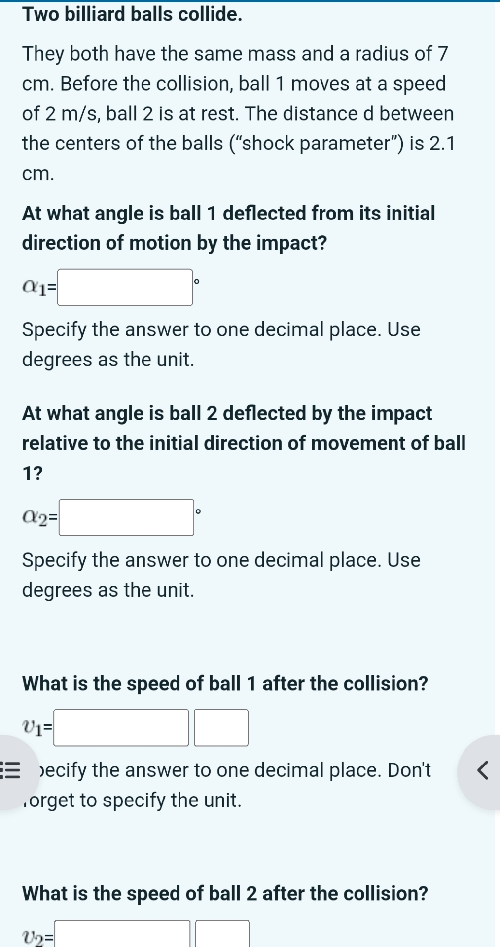 Solved Two billiard balls collide.They both have the same | Chegg.com