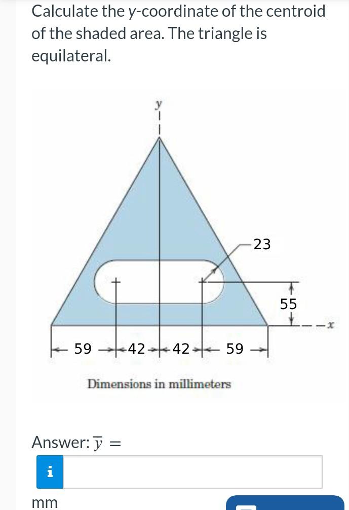 Solved Calculate the y-coordinate of the centroid of the | Chegg.com