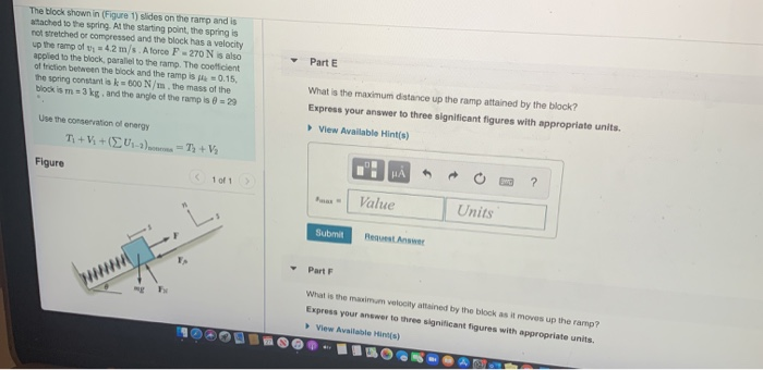 Solved The block shown in (Figure 1) slides on the ramp and | Chegg.com