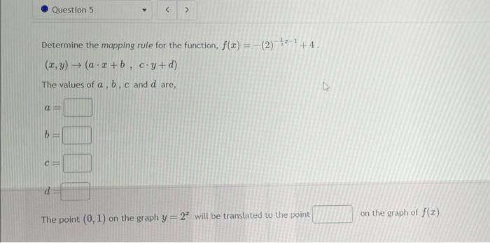 Solved Determine the mapping rule for the function, | Chegg.com