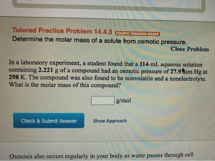 Solved Tutored Practice Problem 14.4.3 COUNTS TOWARDS GRADE | Chegg.com