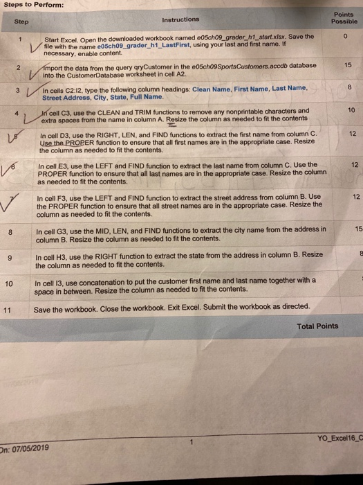 Solved Steps to Perform: Step Instructions Points Possible 0 | Chegg.com