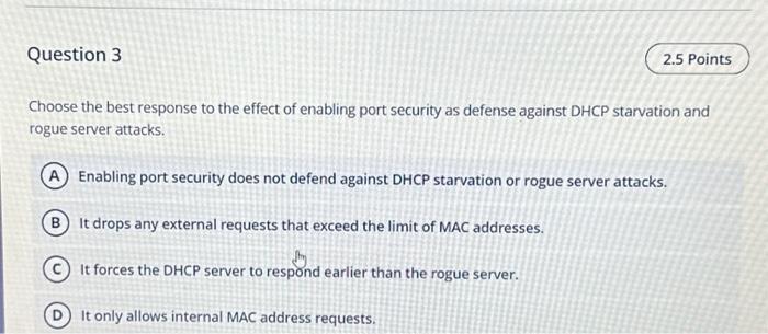 Solved Question 3 Choose the best response to the effect of | Chegg.com