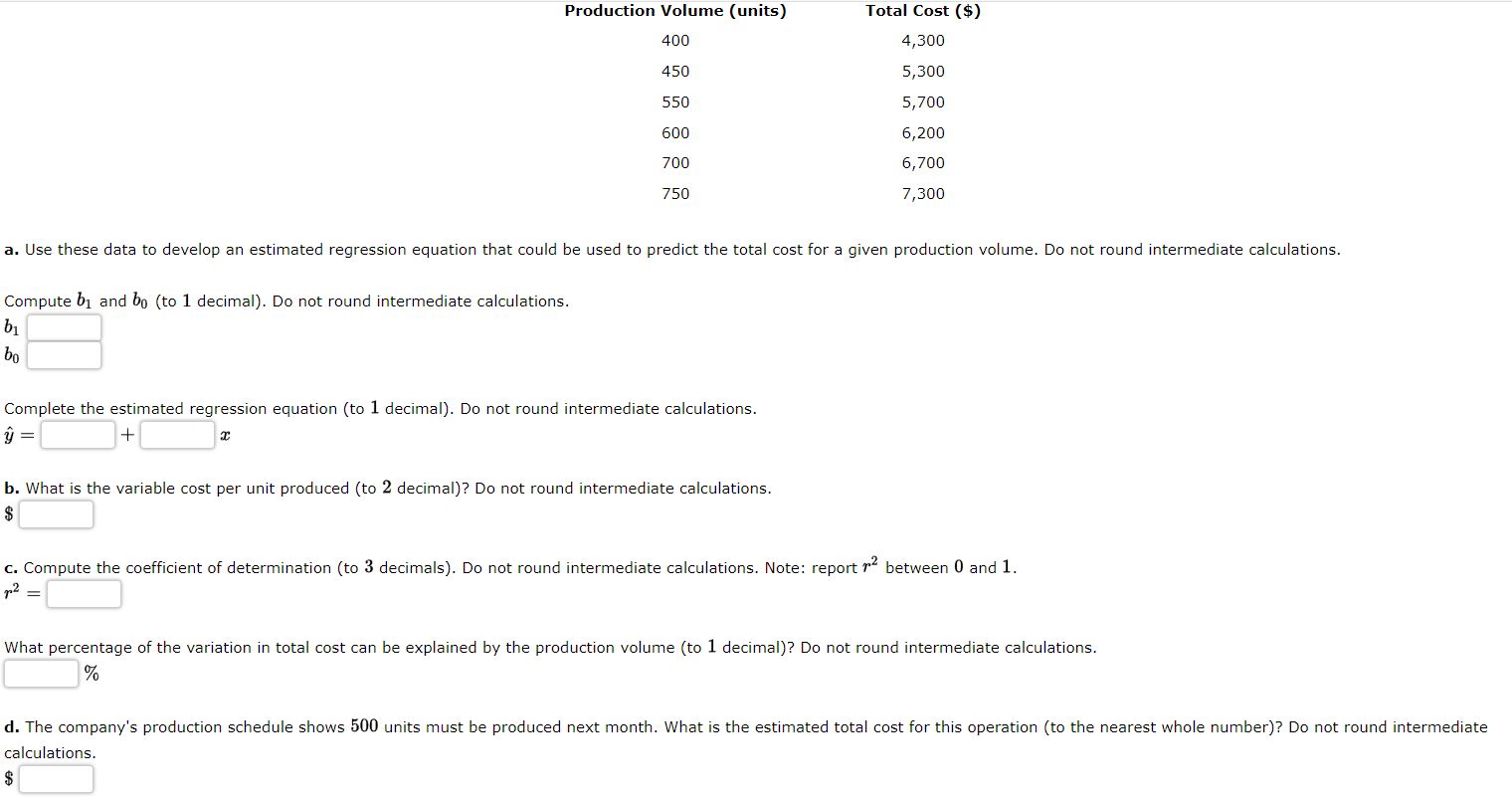 Solved Compute b1 ﻿and b0 (to 1 ﻿decimal). ﻿Do not round | Chegg.com