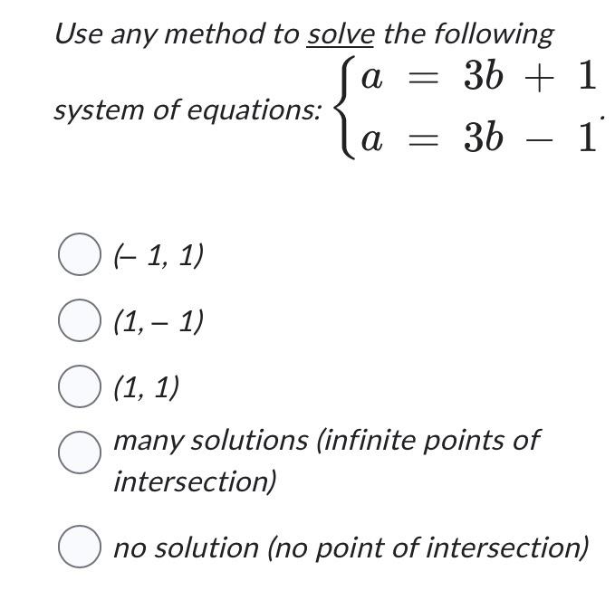 Solved Use any method to solve the following system of | Chegg.com