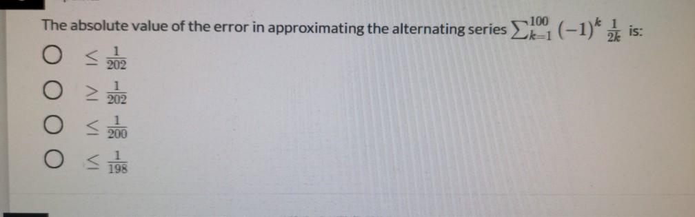 Solved The absolute value of the error in approximating the | Chegg.com